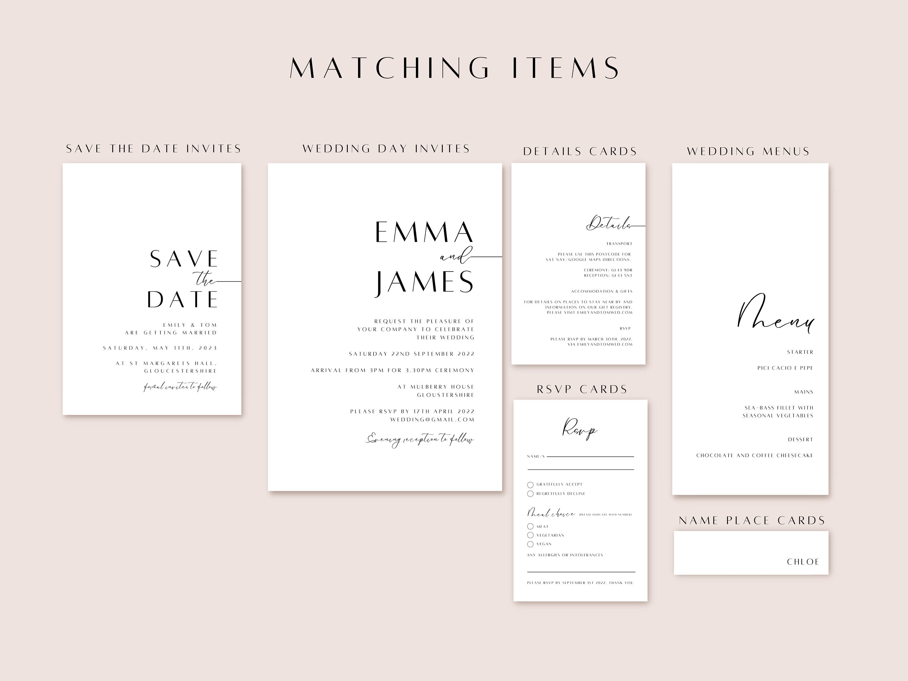 Evening Reception Invitations Elegant Wedding Invite - Etsy UK
