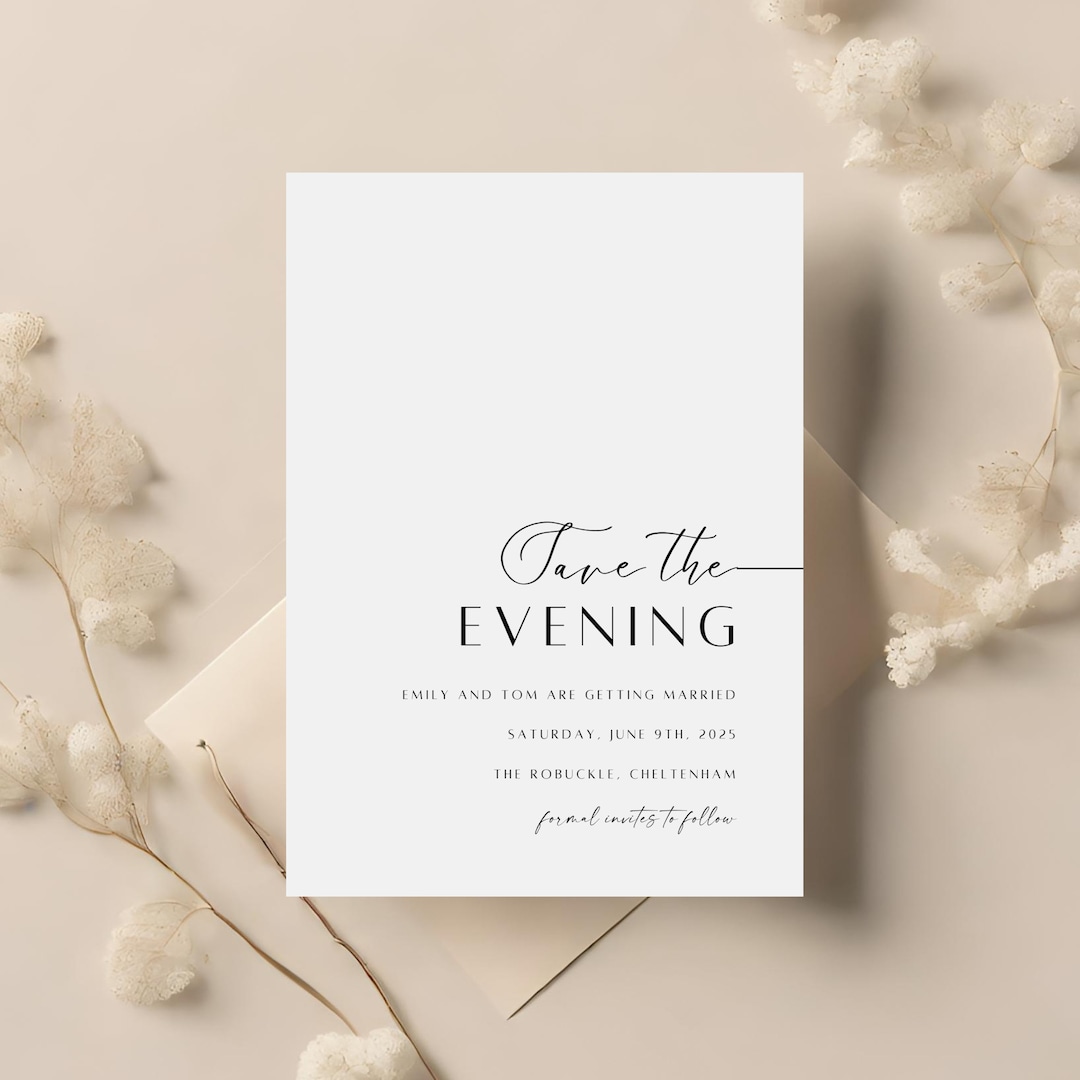 Save the Evening Invitation - Evening Reception Invite - Etsy UK