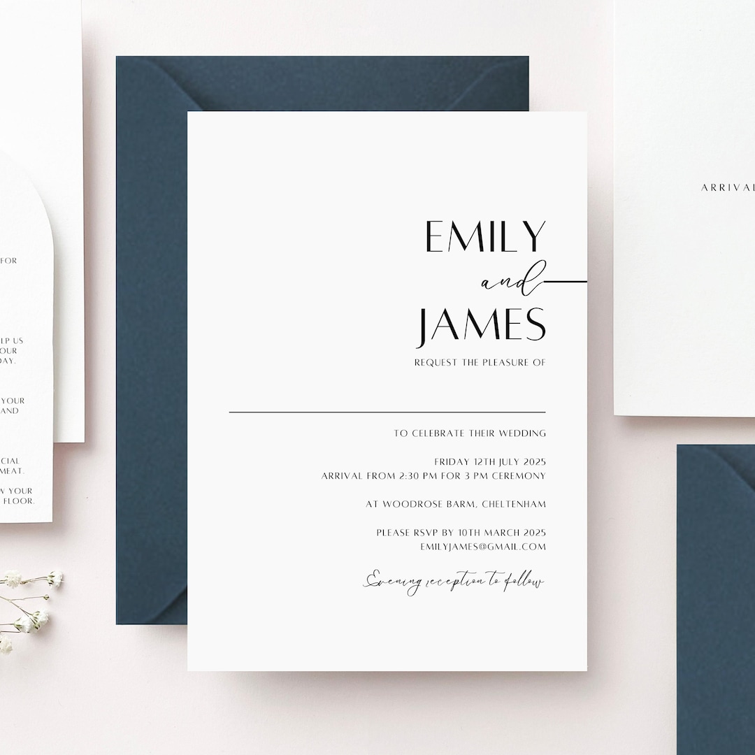 Wedding Invitation With Guest Name Space - Etsy