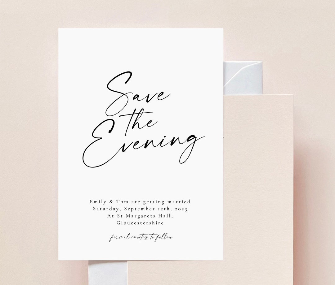 Save the Evening Invitation Evening Reception Invite - Etsy UK