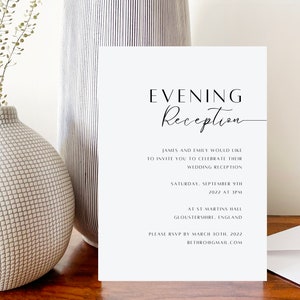 Evening Reception Invitations Elegant Wedding Invite - Etsy UK
