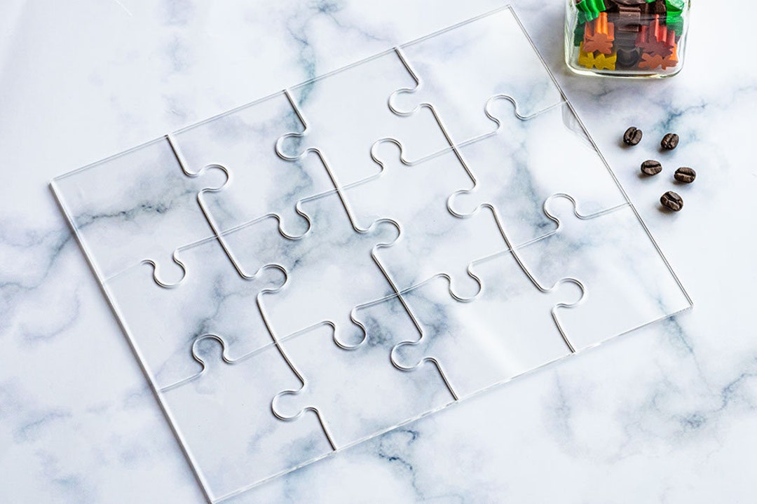 Clear Plastic, Transparent Acrylic Puzzle (10'' X 8' 12/100 Pieces) - Etsy