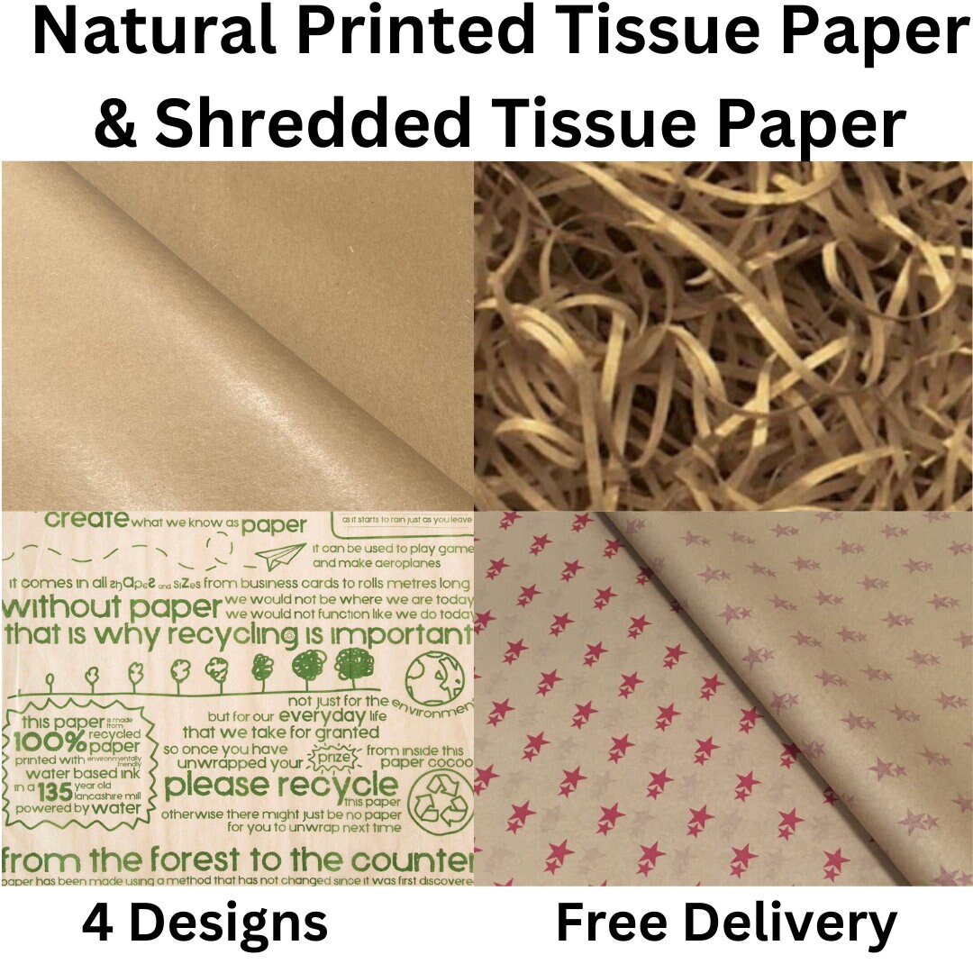 Natural Coloured Tissue Paper & Natural Shredded Kraft Paper 2mm - Etsy UK