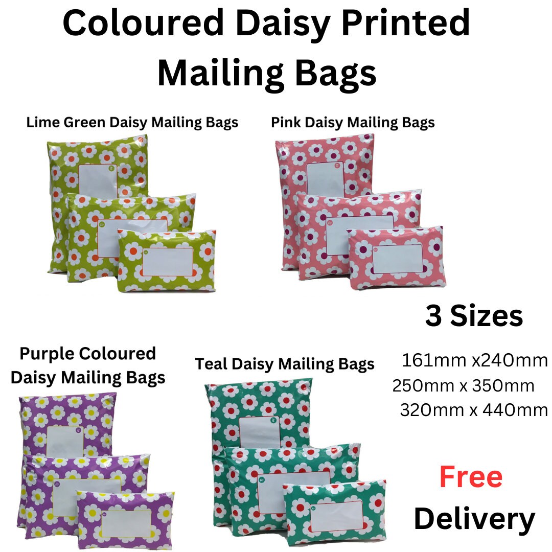 Daisy Mailing Bags Printed Plastic Mail Postage Post Polythene ...