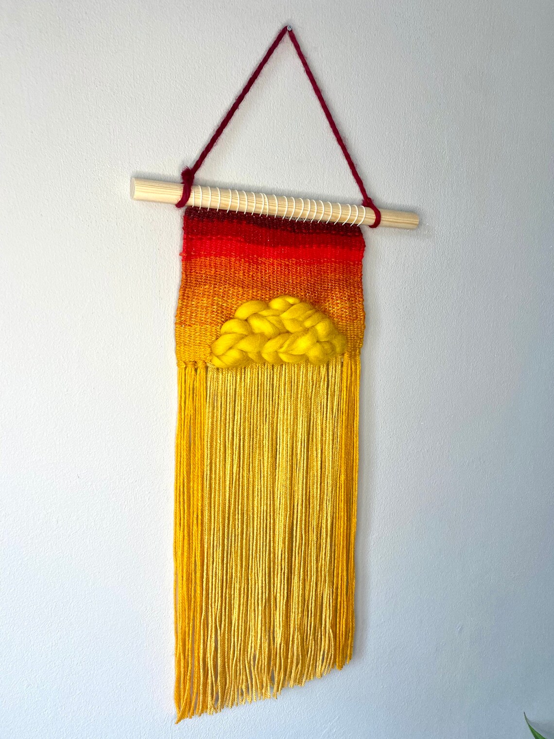 Woven Wall Hanging Red Orange and Yellow Sunset Weave - Etsy UK