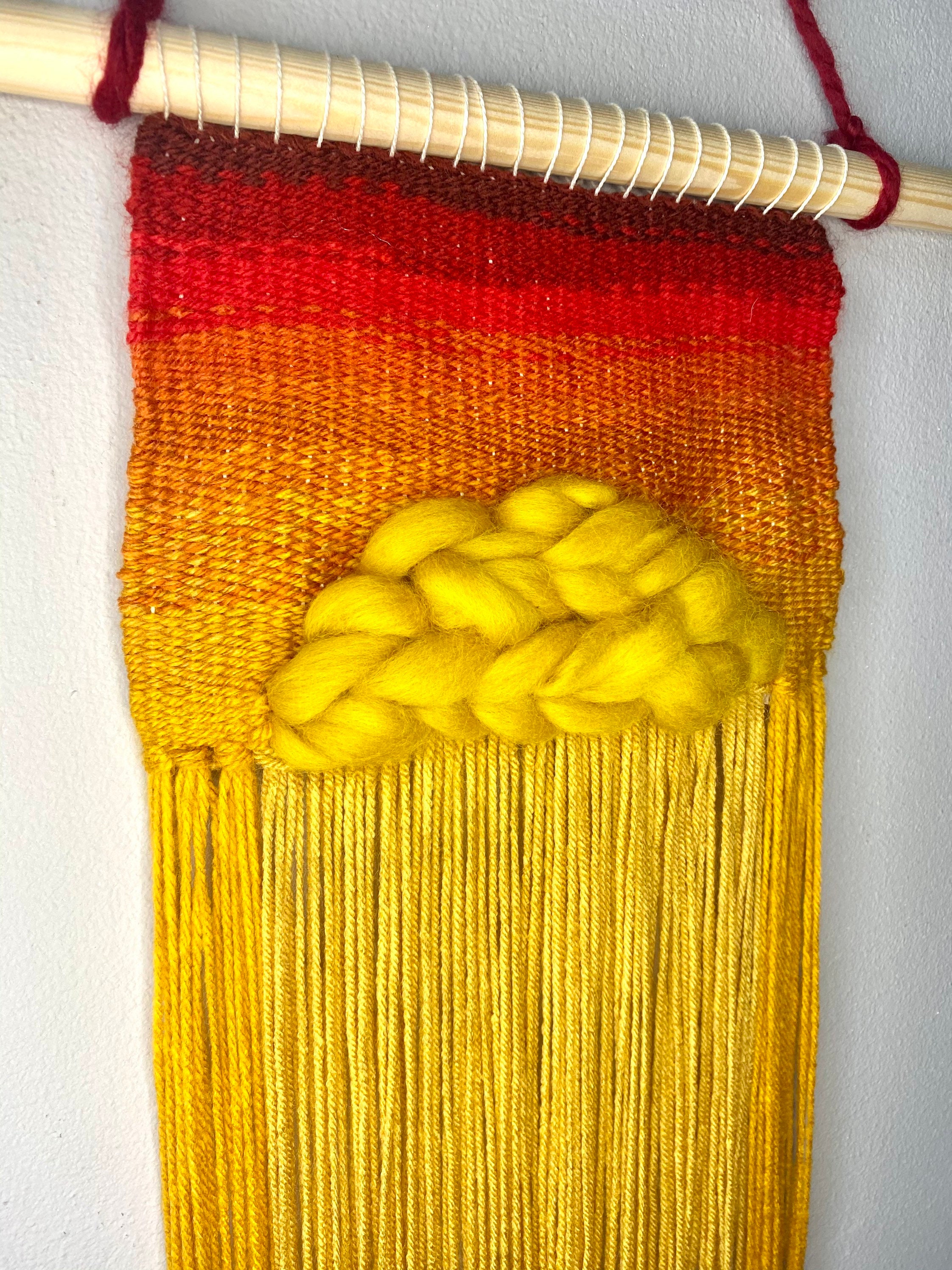 Woven Wall Hanging Red Orange and Yellow Sunset Weave - Etsy