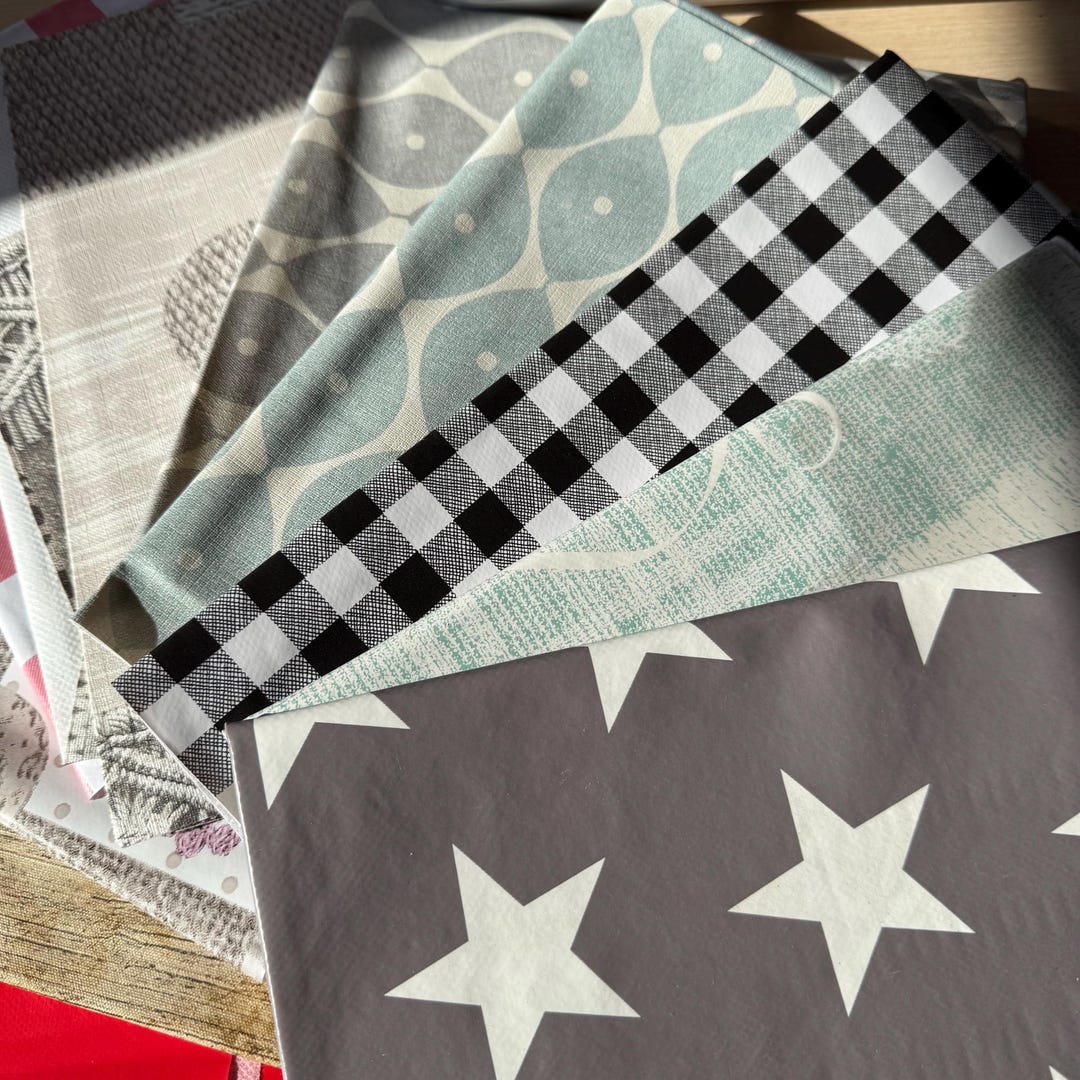1.5KG Vinyl Remnants With Paper Backing, Waterproof Fabric Mixed Bundle ...