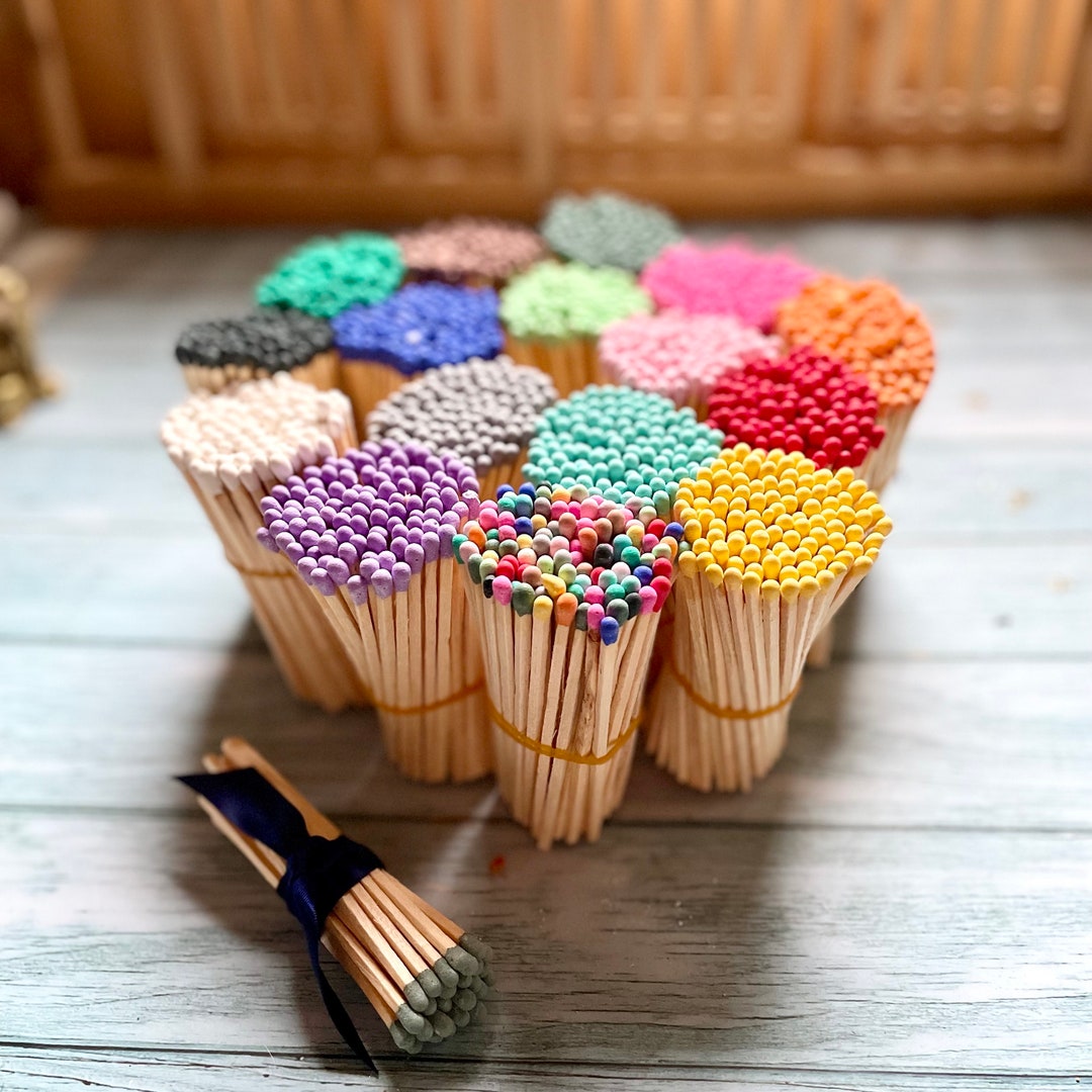 10cm Long Coloured Matches: Match Pot Refills - Etsy UK