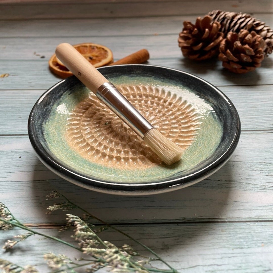 Handmade Ceramic Garlic and Vegetable Rub Plate, Garlic Grater Plate ...