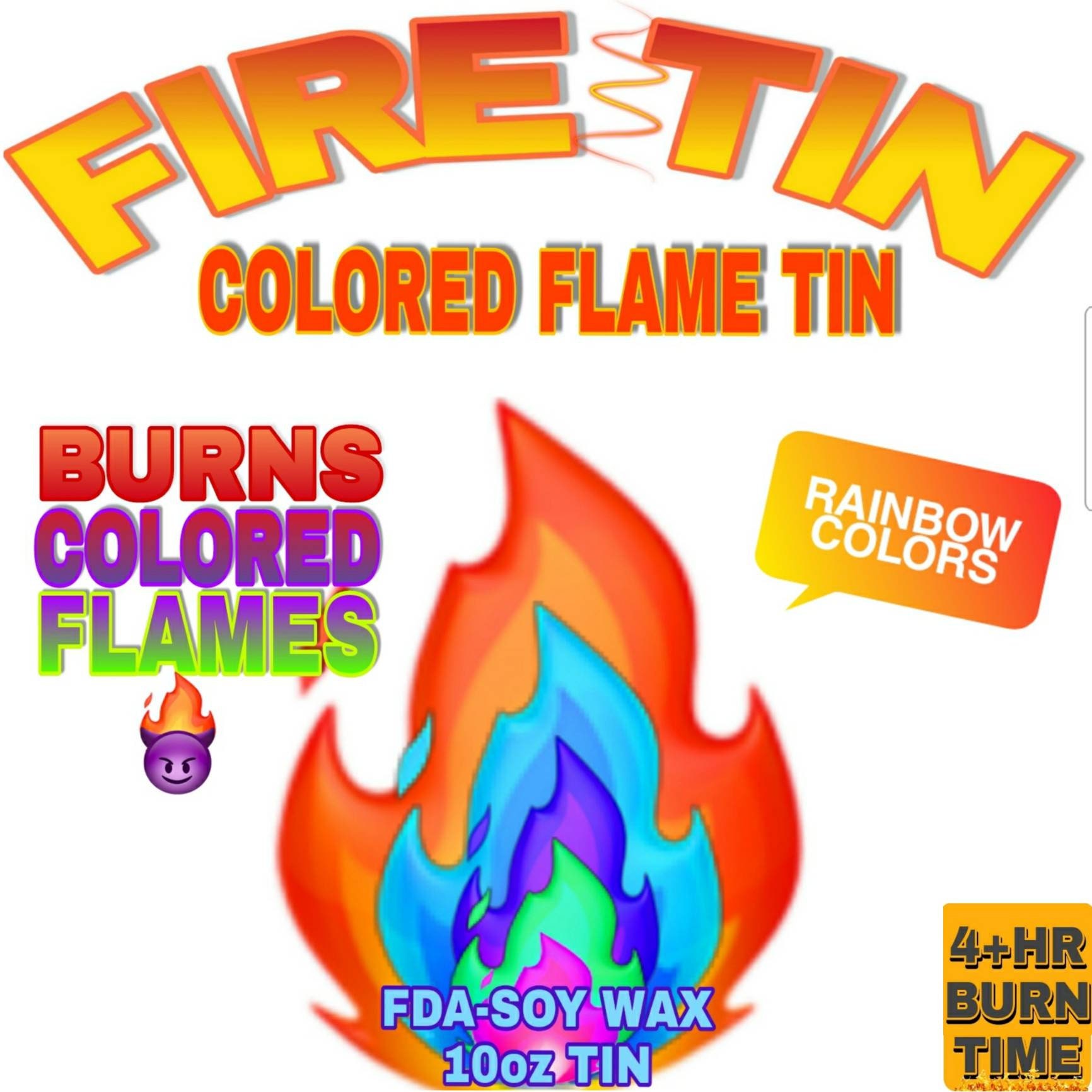 COLORED Fire Tin, Flame Tin, Rainbow Colors,bonfire,fire Pit free ...
