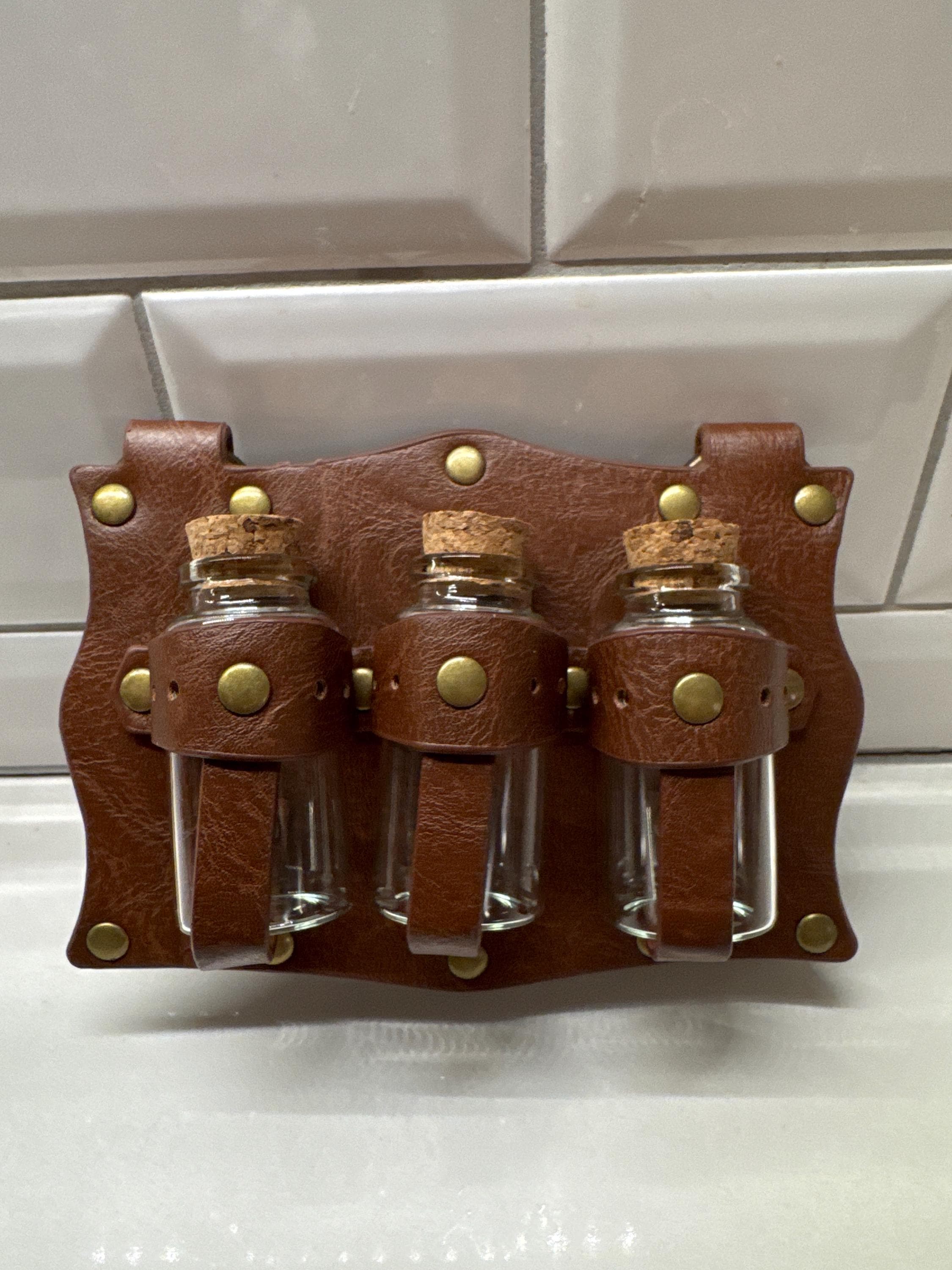 Medieval Renaissance Vegan Leather Potion Bottle Pouch for LARP ...