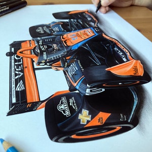 Limited Edition Print of Drawing | Team Arrow Mclaren #5 | Pato O Ward ...