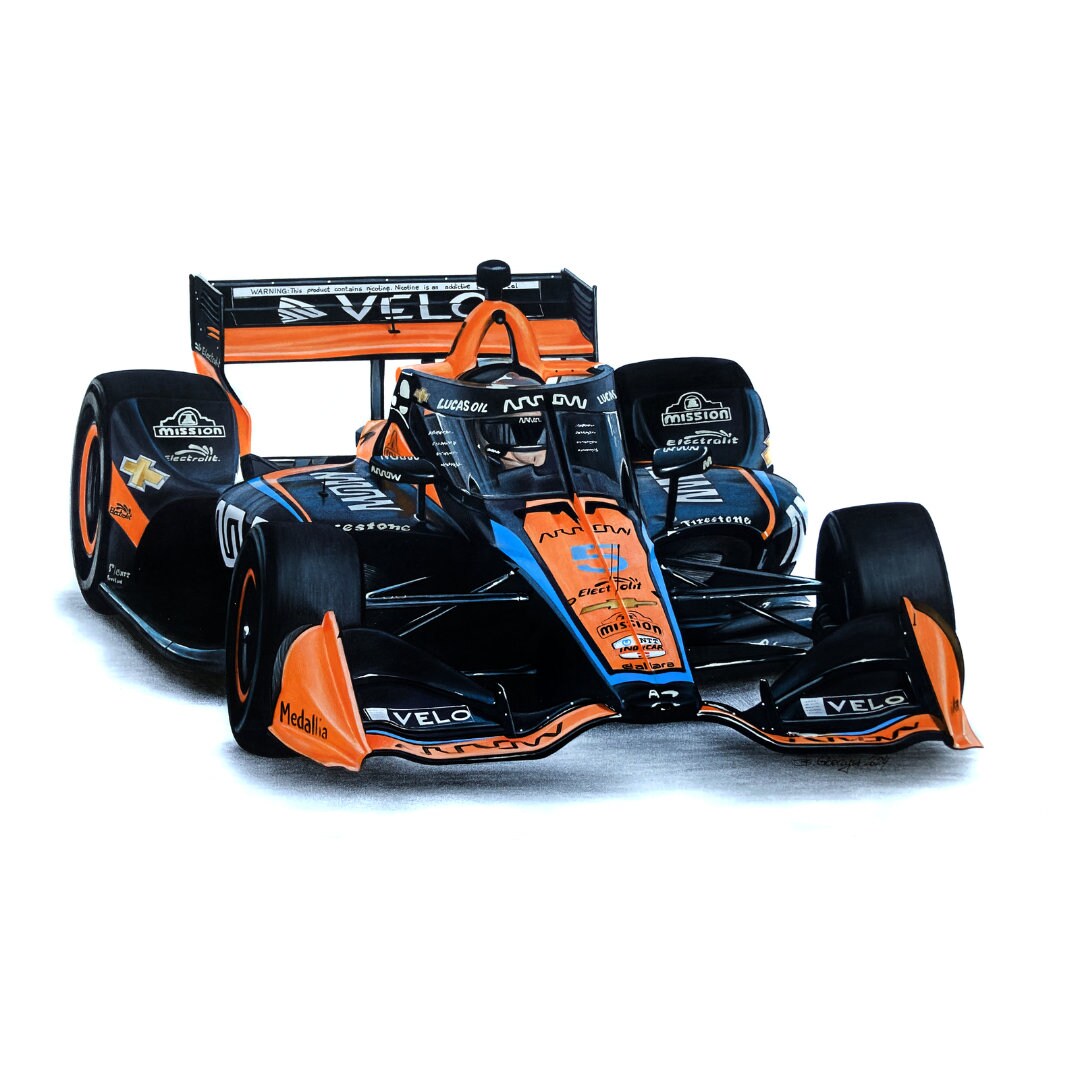 Limited Edition Print of Drawing | Team Arrow Mclaren #5 | Pato O Ward ...