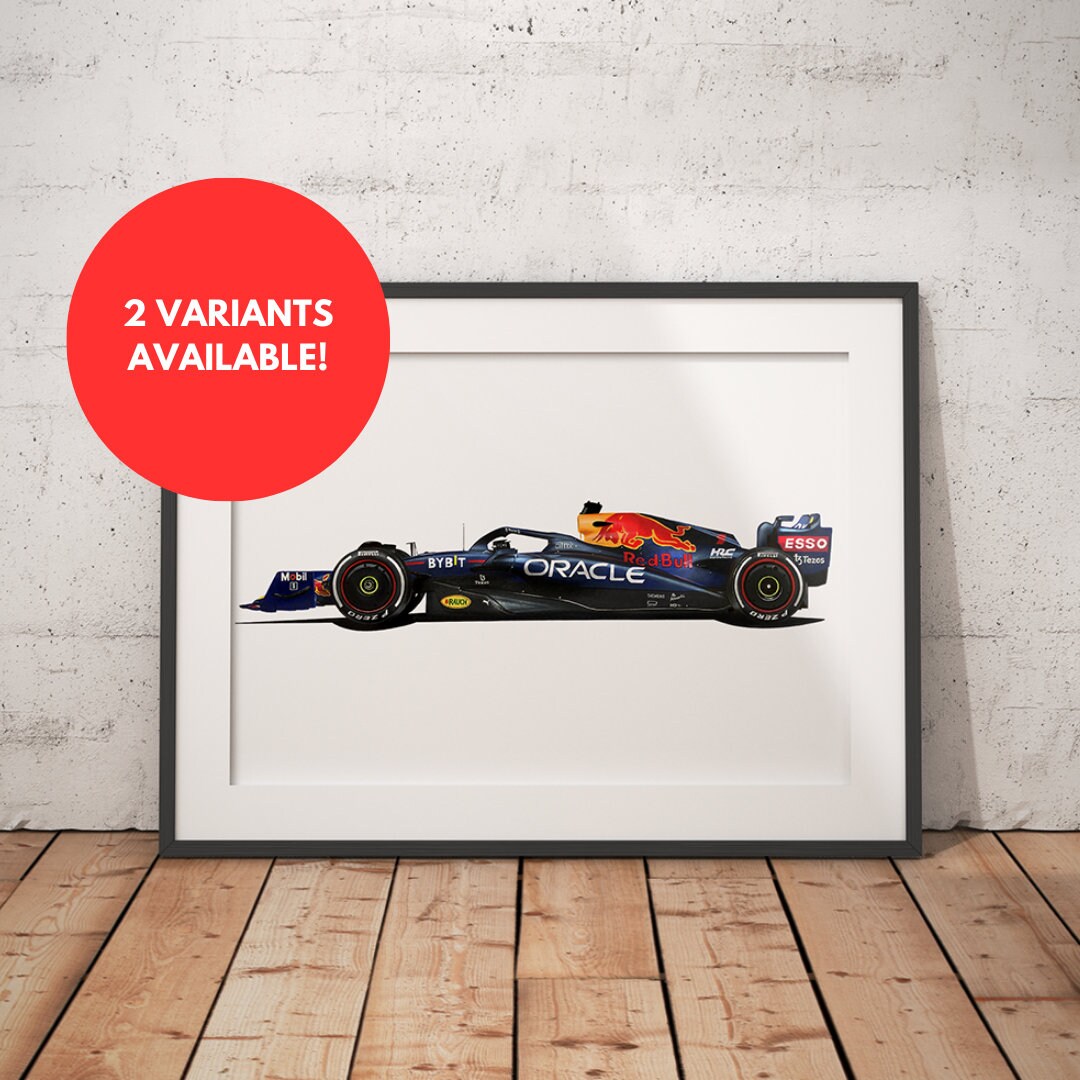 Limited Edition Print of Drawing | Red Bull RB18 2022 | Max Verstappen ...