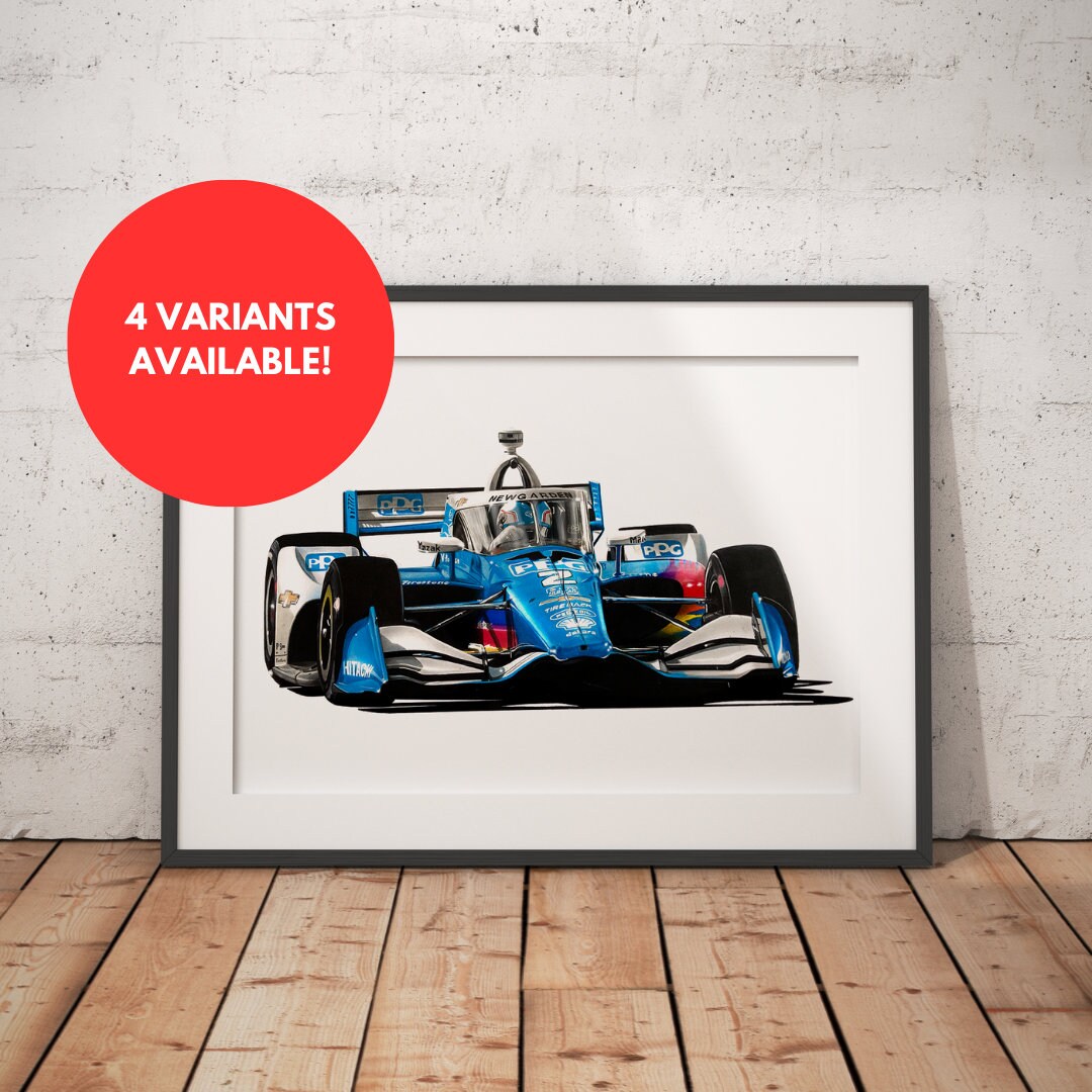 Limited Edition Print of Drawing | Team Penske #2 | Josef Newgarden St ...
