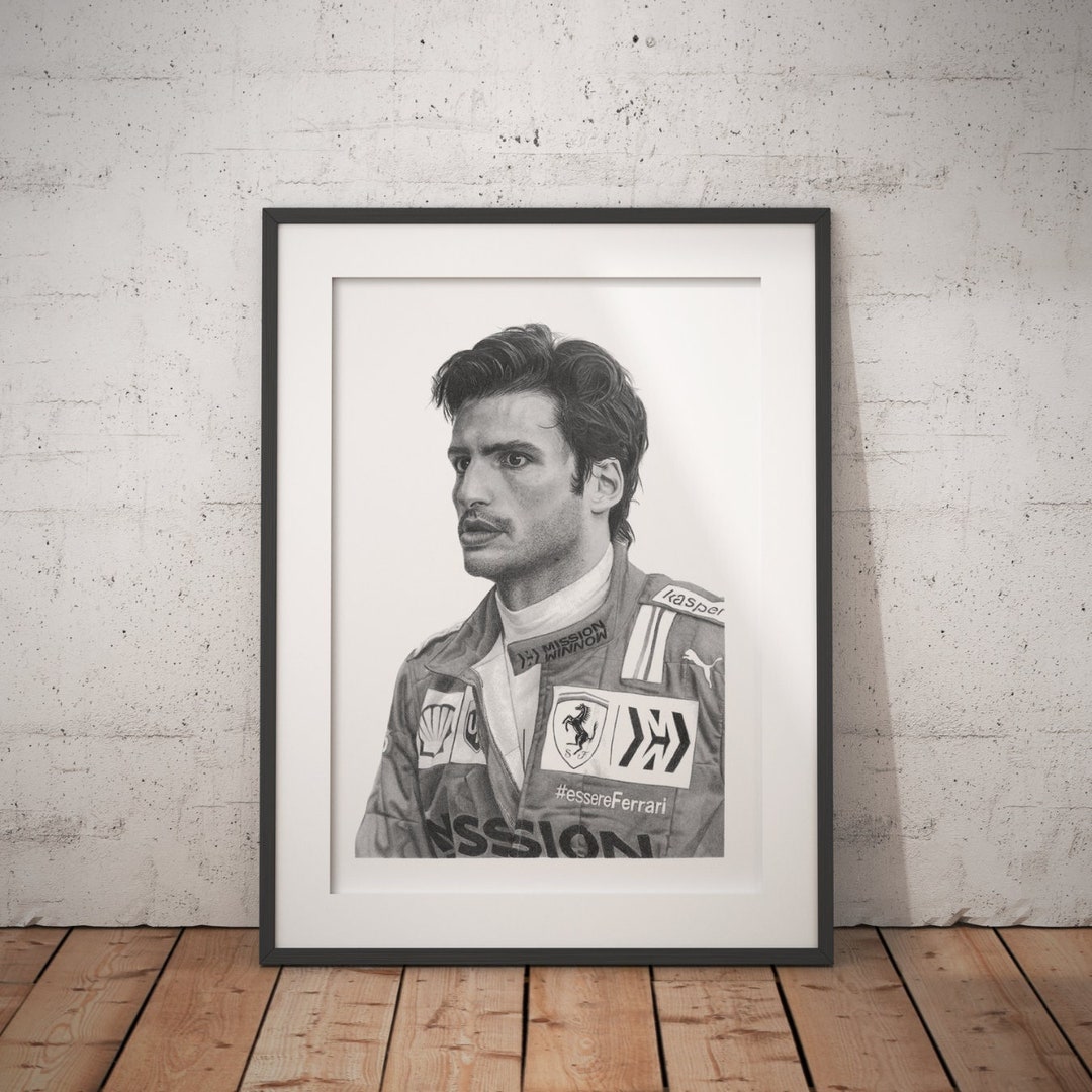 Limited Edition Print of Drawing | Carlos Sainz | Scuderia Ferrari F1 ...