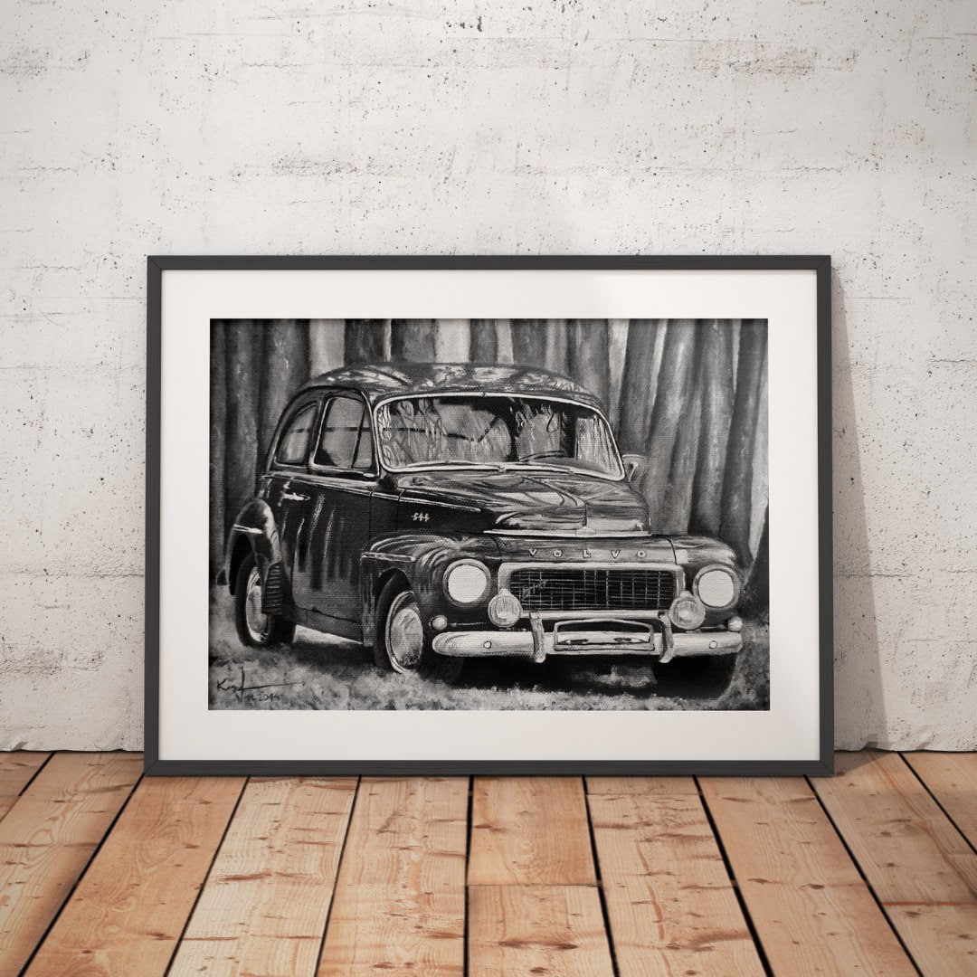 Limited Edition Print of Painting| Volvo PV444 Painting| Classic Cars ...
