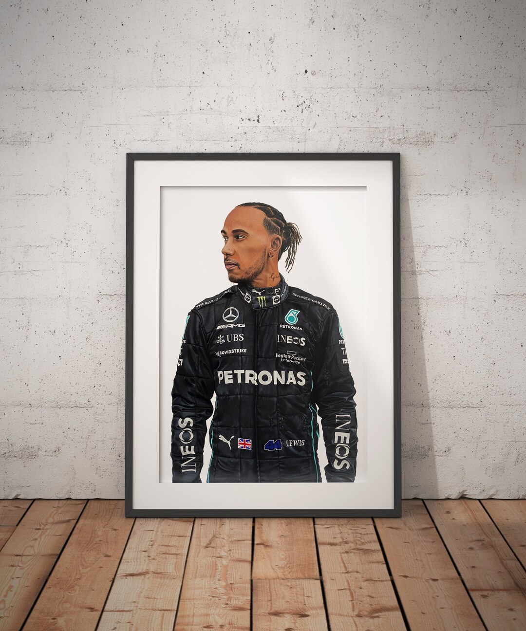 Limited Edition Print of Drawing | Lewis Hamilton | 2022 | Mercedes-amg ...