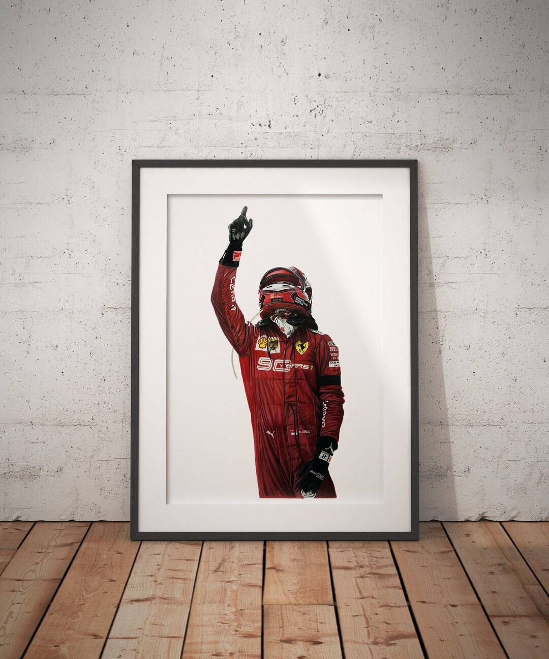 Limited Edition Print of Drawing | Charles Leclerc | Belgian GP 2019 ...