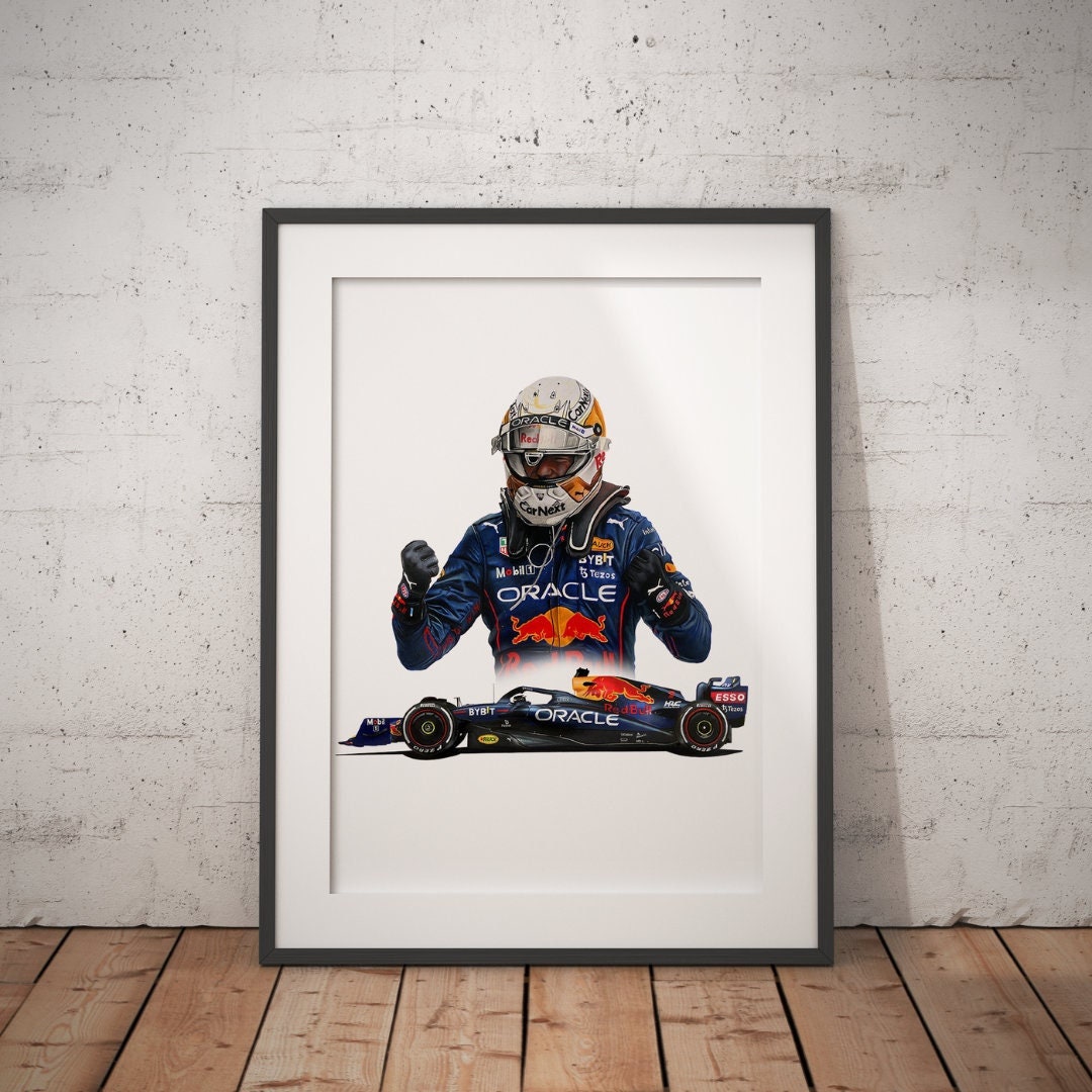Limited Edition Print of Drawing Max Verstappen Red Bull - Etsy