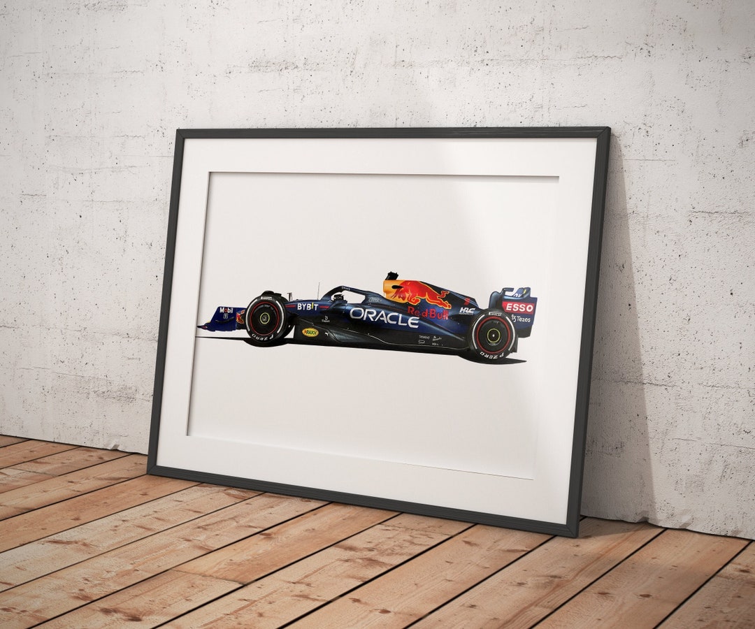 Original Drawing | Red Bull RB18 #1 Max Verstappen 2022 | Oracle Red ...