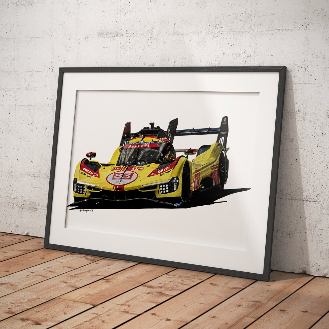 Original Drawing | Robert Kubica | Ferrari 499P | COTA 2024 Winner | AF ...