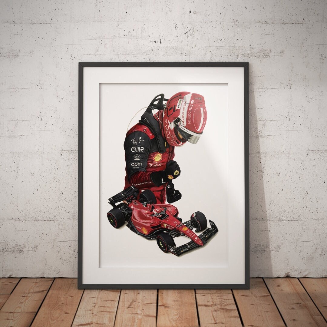 Limited Edition Print of Drawing | Charles Leclerc | Scuderia Ferrari ...
