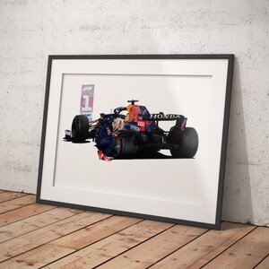 Limited Edition Print of Drawing | Max Verstappen | Red Bull RB16B 2021 ...