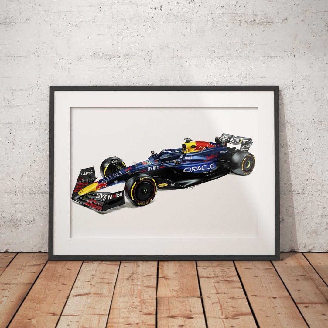 Limited Edition Print of Drawing | Red Bull RB20 2024 | Max Verstappen ...