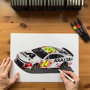 Original Drawing | Chevrolet Camaro #24 | Daytona 500 Winner | William ...