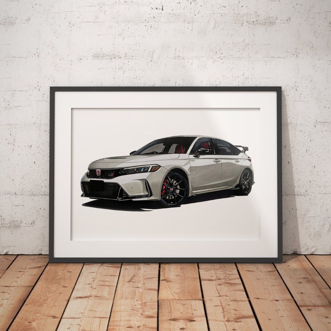 Limited Edition Print of Drawing | Honda Civic Type R | Poster ...