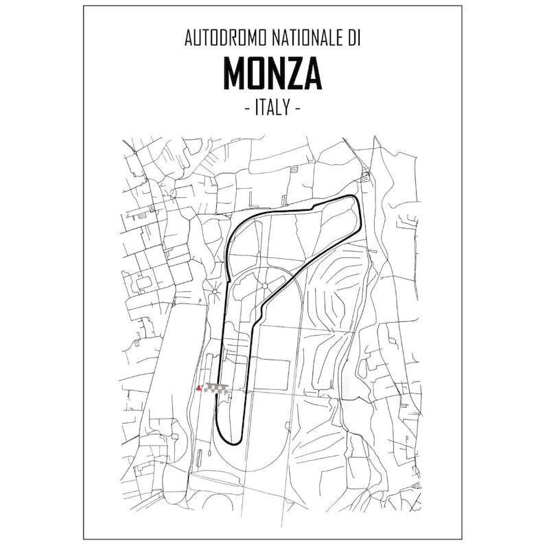 Limited Edition Print of Drawing Monza Circuit Poster - Etsy
