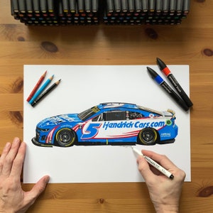 Limited Edition Print of Drawing | Chevrolet Camaro #5 | Kyle Larson ...