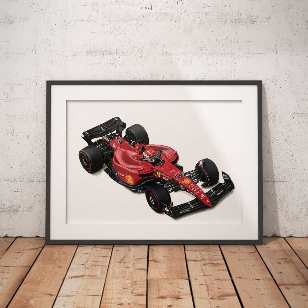 Limited Edition Print of Drawing | Ferrari F1-75 Scuderia | Charles ...