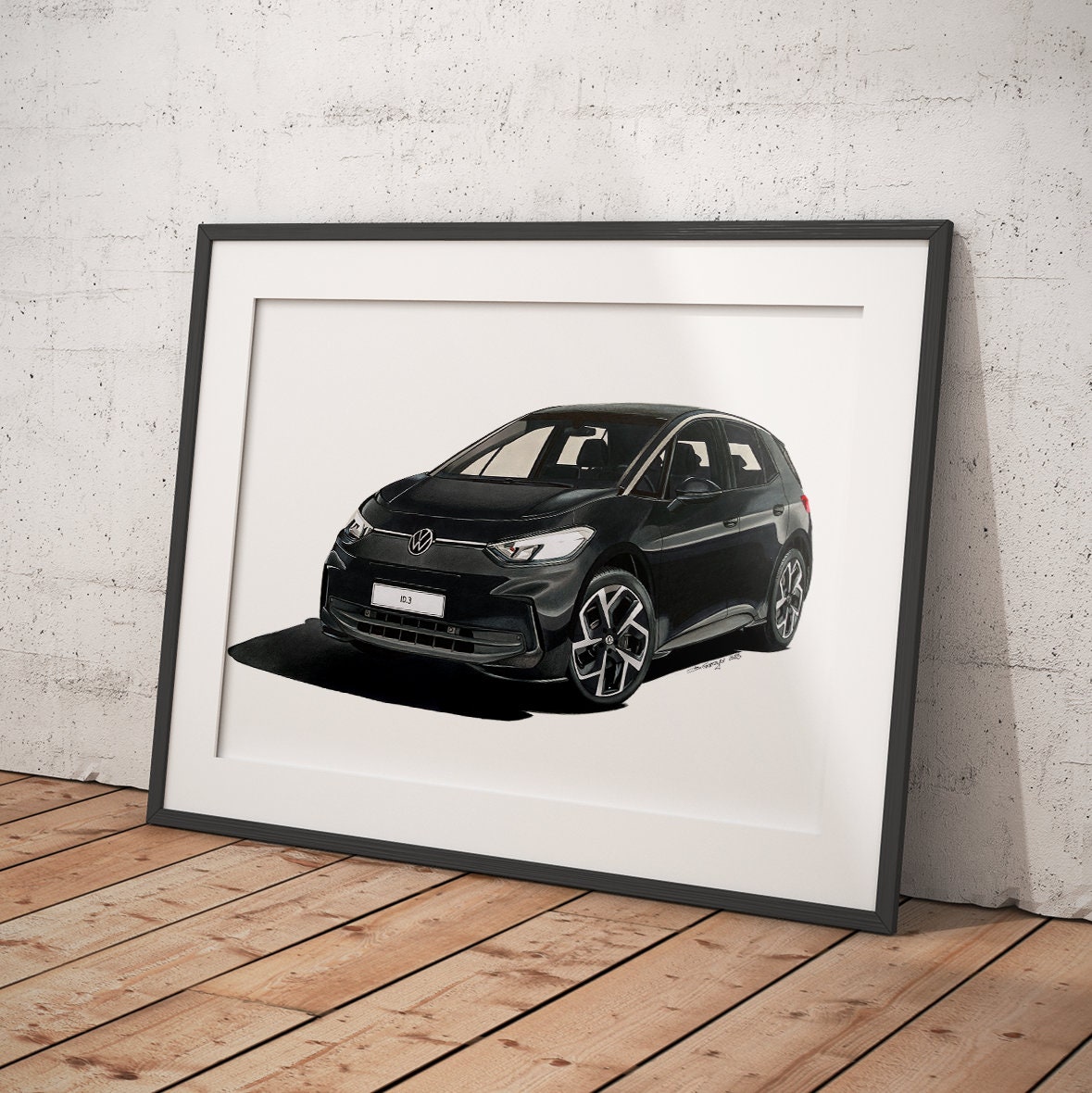 Limited Edition Print of Drawing VW ID.3 Drawing Electric - Etsy