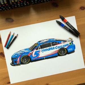 Limited Edition Print of Drawing | Chevrolet Camaro #5 | Kyle Larson ...