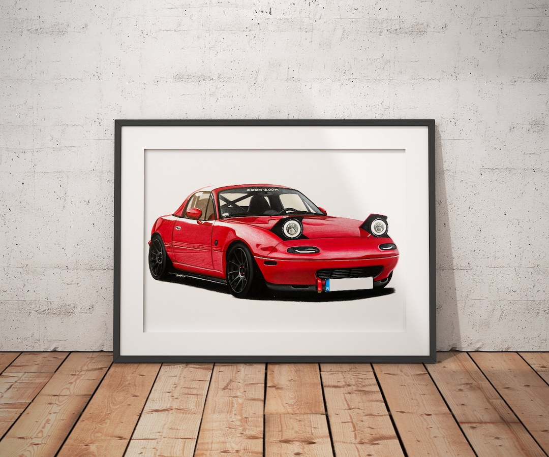 Limited Edition Print of Drawing | Mazda MX-5 Miata | JDM | Drawing ...