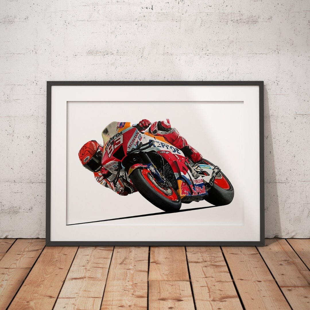 Limited Edition Print of Drawing | M. Marquez 8x World Champion Poster ...