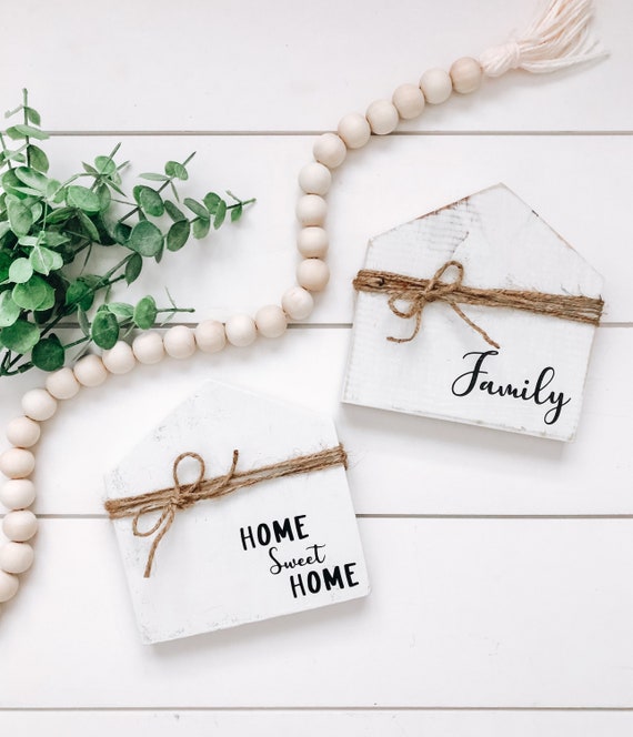Mini Wood House Sign / Mini Wooden House Cutout / Farmhouse | Etsy
