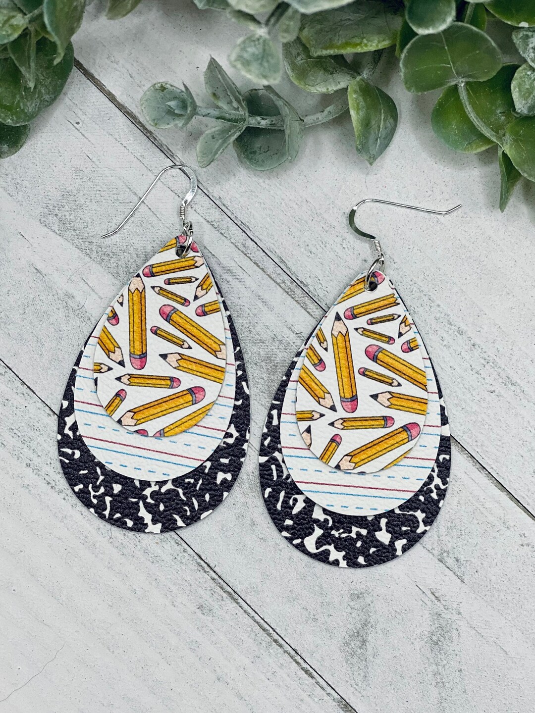 Pencil Earrings, School Earrings, Teacher Gift, Teacher Earrings ...