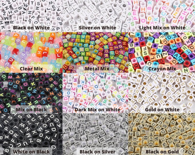 7mm Alphabet Beads Letter Acrylic Bead, Round Acrylic Beads, Plastic ...