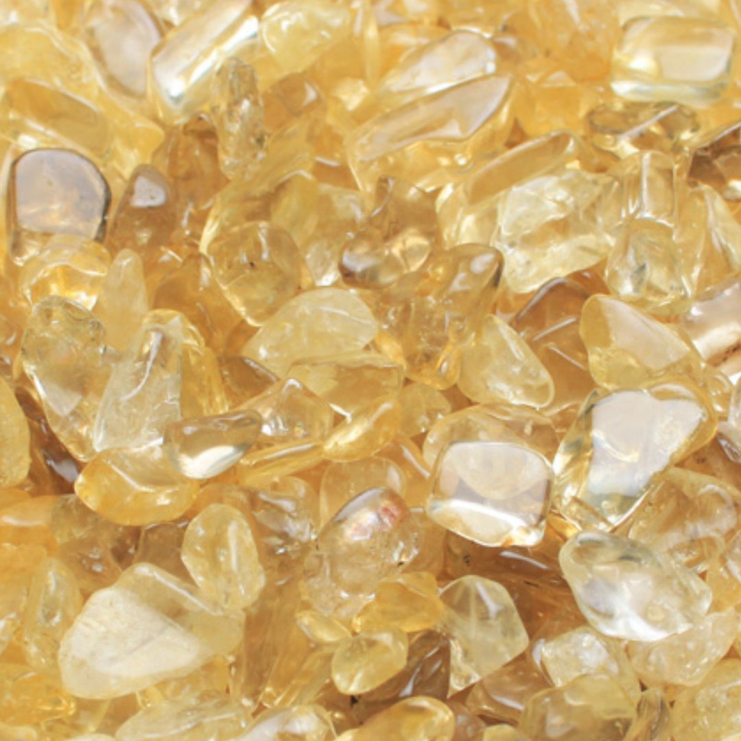 100g of Natural Citrine Chips - Mini Tumbled Citrine Stones - Small ...