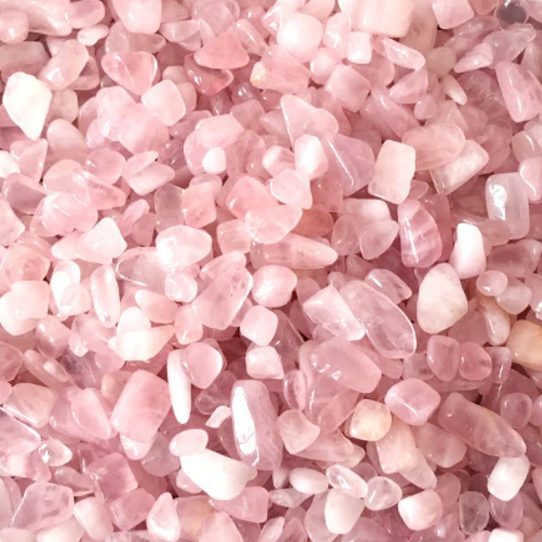 100g of Natural Rose Quartz Chips - Mini Tumbled Rose Quartz Stones ...
