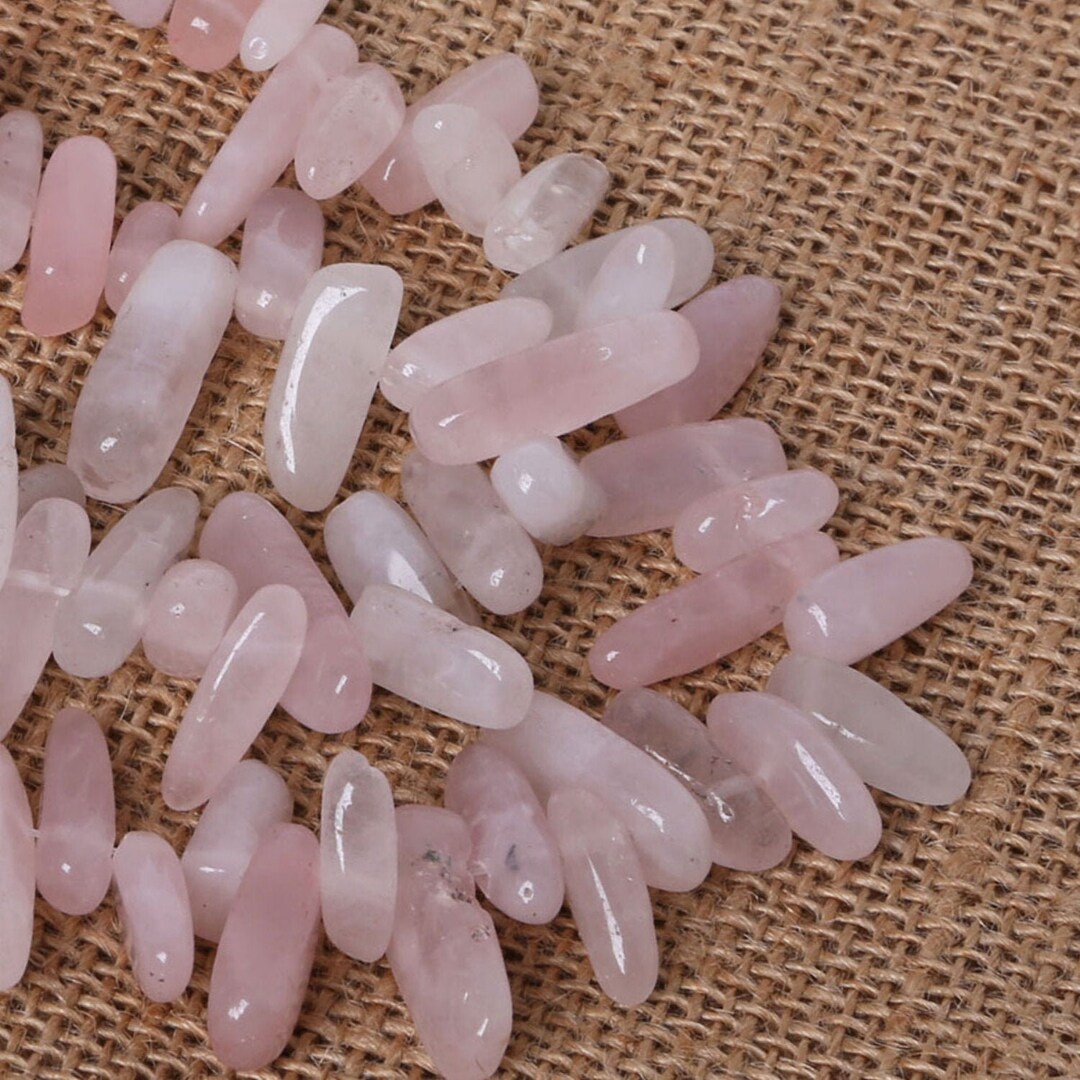 Natural Rose Quartz Tooth Chip Beads - Rose Quartz Nuggets - Polished ...