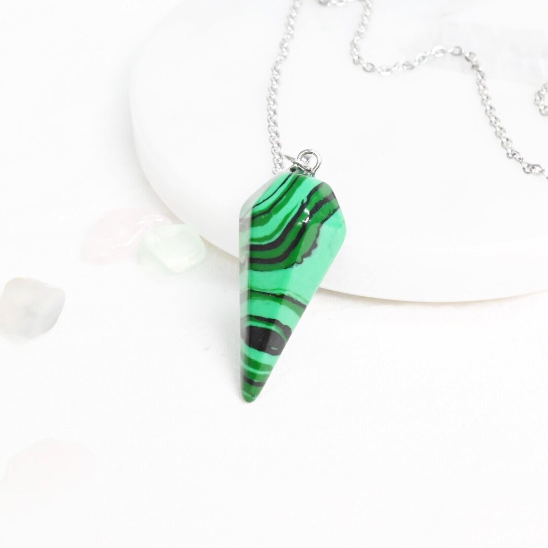 Malachite Stone Dowser Dowsing Pendulum - Malachite Dowsing Pendulum ...