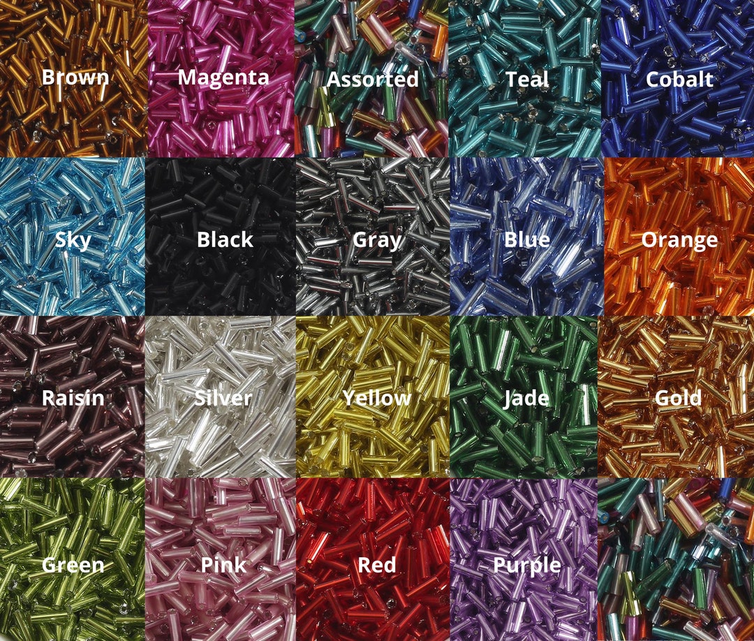 Buy 7x2mm Long Tube Glass Beads 600 Pcs, Bugle Seed Beads, Silver Lined ...