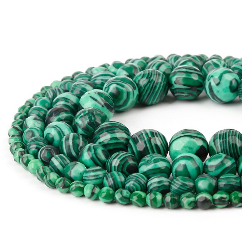 Malachite Beads 4mm 6mm 8mm 10mm Faceted Green Malachite | Etsy