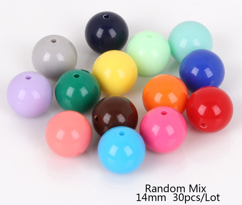 Assorted Acrylic Round Beads 6mm 8mm 10mm 12mm 14mm 16mm | Etsy