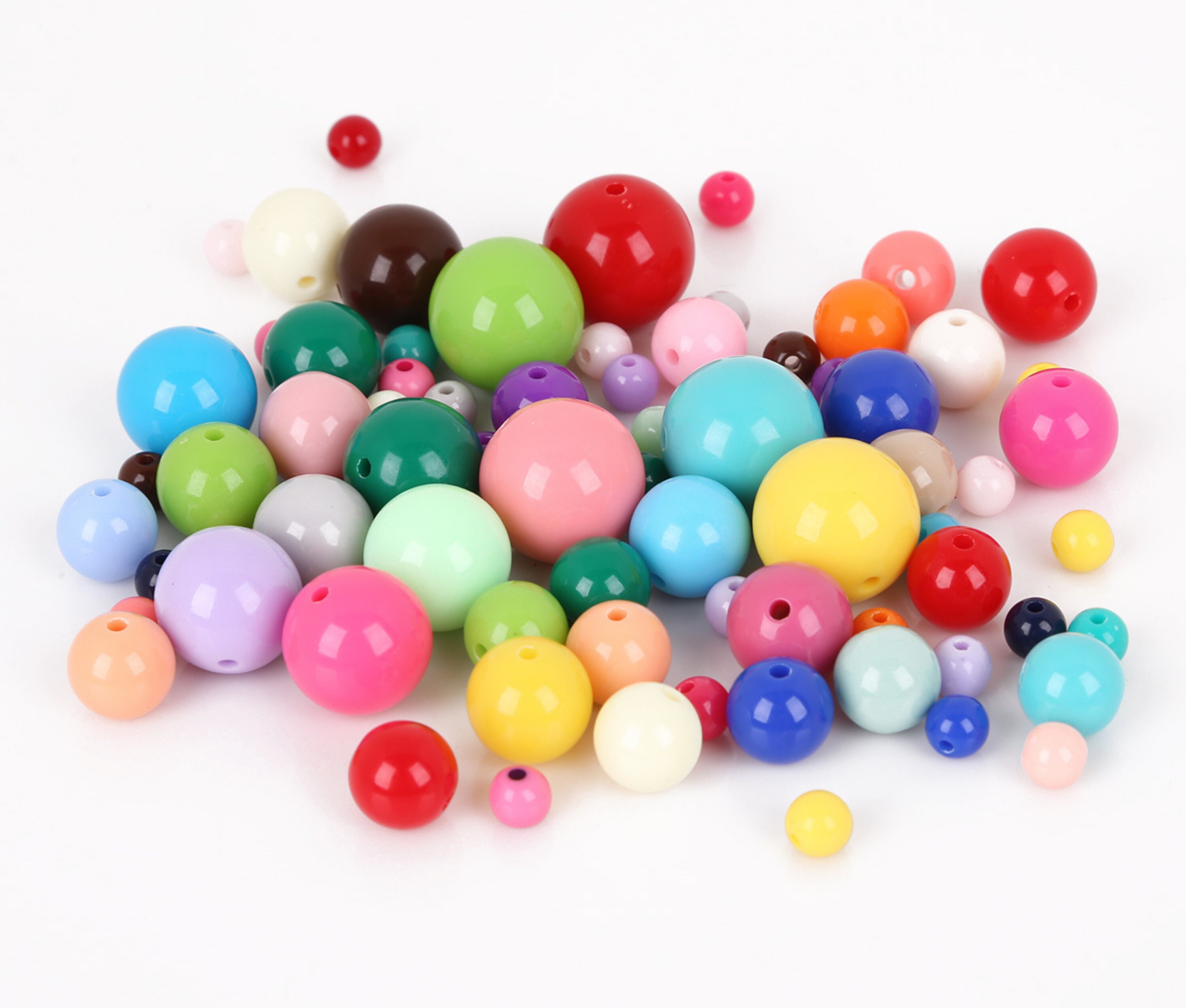 Assorted Acrylic Round Beads 6mm 8mm 10mm 12mm 14mm 16mm - Etsy