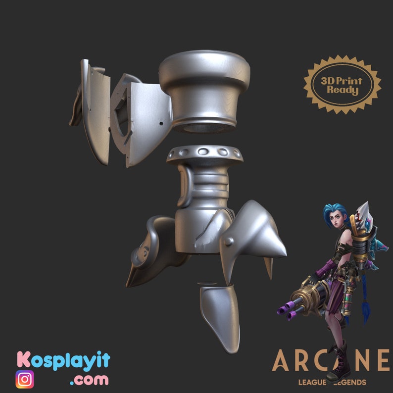 Jinx Arcane Shark Gun 3D Model Digital File League of | Etsy Denmark